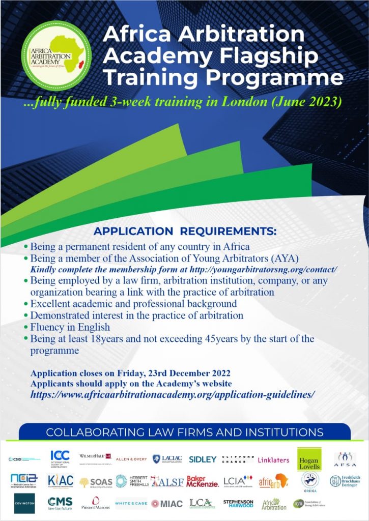 Applications now open for the 2023 Africa Arbitration Academy Flagship ...